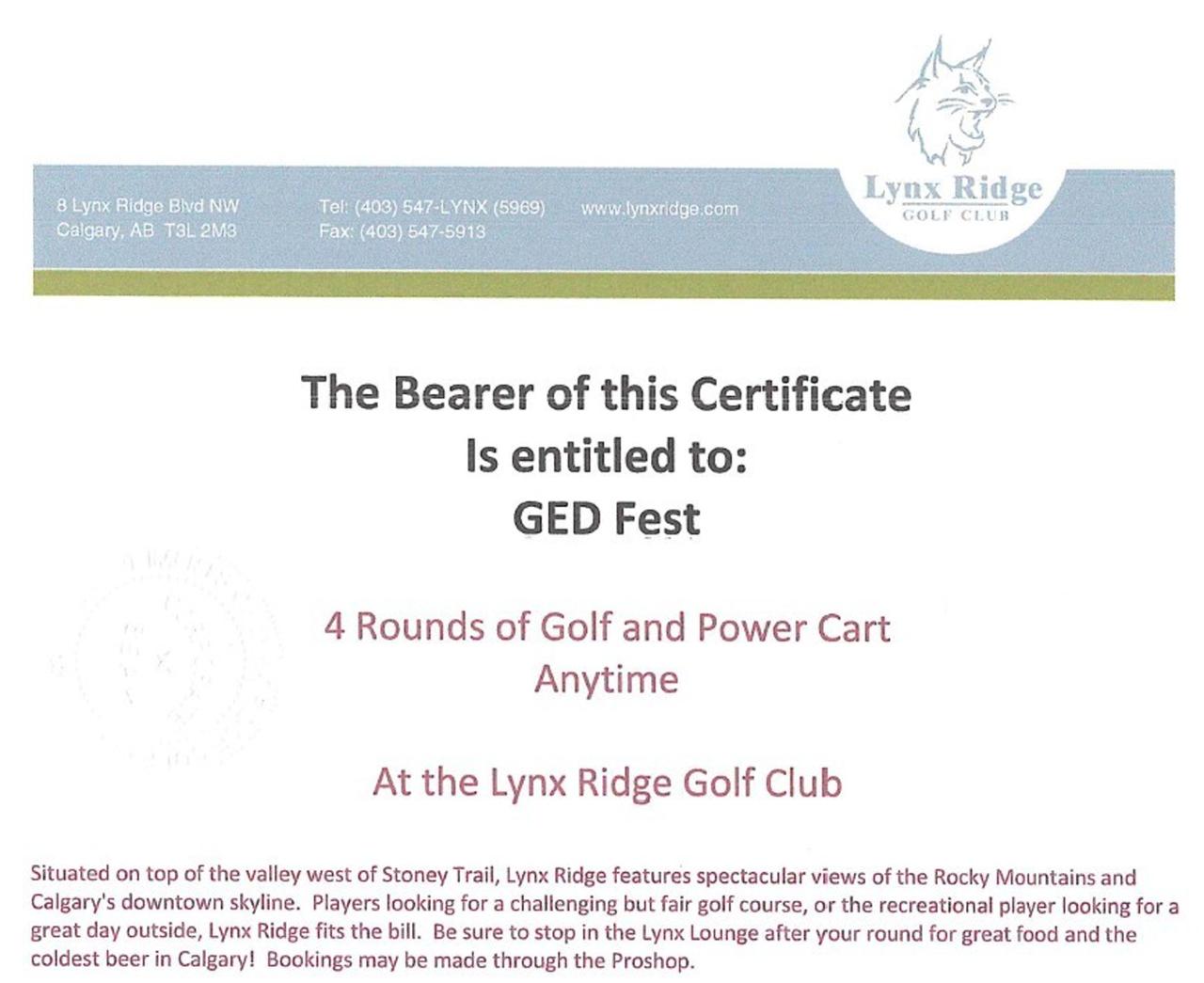 Golf for Four at Lynx Ridge Golf Club | Powered by Givergy