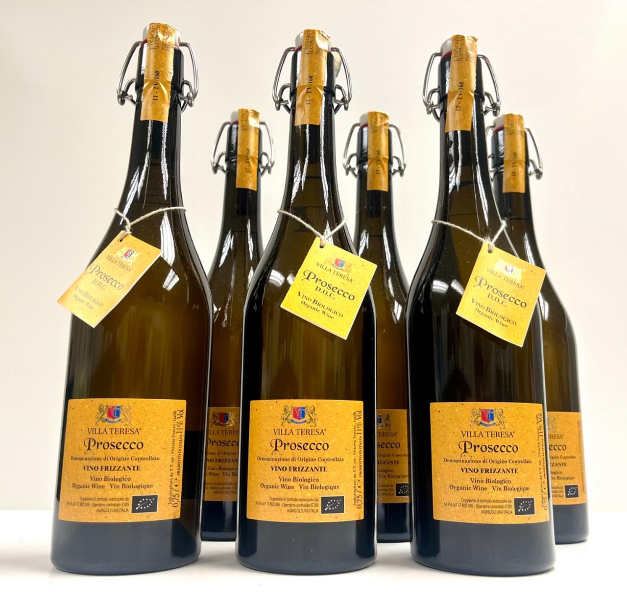 Six bottles of Prosecco Frizzante Organic Italian Wine | Powered by Givergy